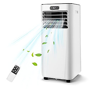 PETSITE Portable Air Conditioner, 3-in-1 AC Cooling Unit Dehumidifying, Fan & Air Cooler Function, Remote Control, Window Kit Included (8000BTU, White)