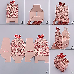Party Favor Boxes Flower Butterfly Candy Boxes Laser Cut Candy Boxes Pink Gift Boxes for Wedding Bridal Shower Anniverary Birthday Party (20 PCS)