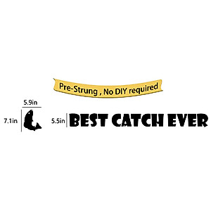 Fishing Theme Banner Funny Party Decor - Best Catch Ever - Funny Party Banner for Wedding/Engagement/Bridal Shower/Anniversary Party Supplies