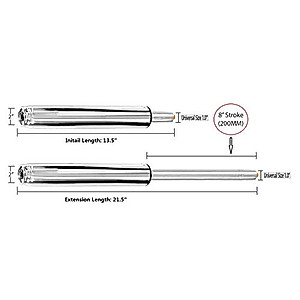 Nazalus Stroke 8'' Gas Lift Cylinder Replacement Pneumatic Chair Part Heavy Duty Steel Case Universal Size Height Extension for Office Stool Chair