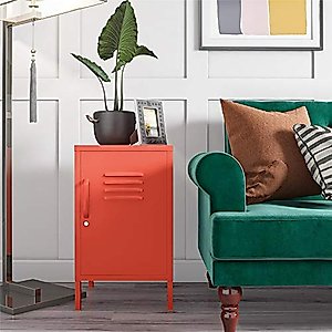 Novogratz Cache Metal Locker End Table, Orange