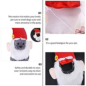 NUOBESTY Santa Gnome Pet Costume Gnome Hat Christmas Dog Headgear Pet Birthday Outfit Xmas Halloween Accessories for Puppy Kitten Cat (Red)