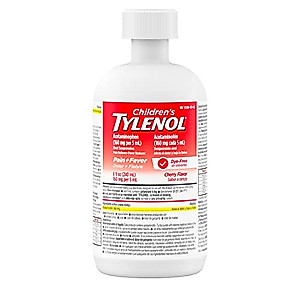 Tylenol Children's Pain + Fever Medicine with Acetaminophen, Dye-Free, Cherry, 8 Fl. Oz