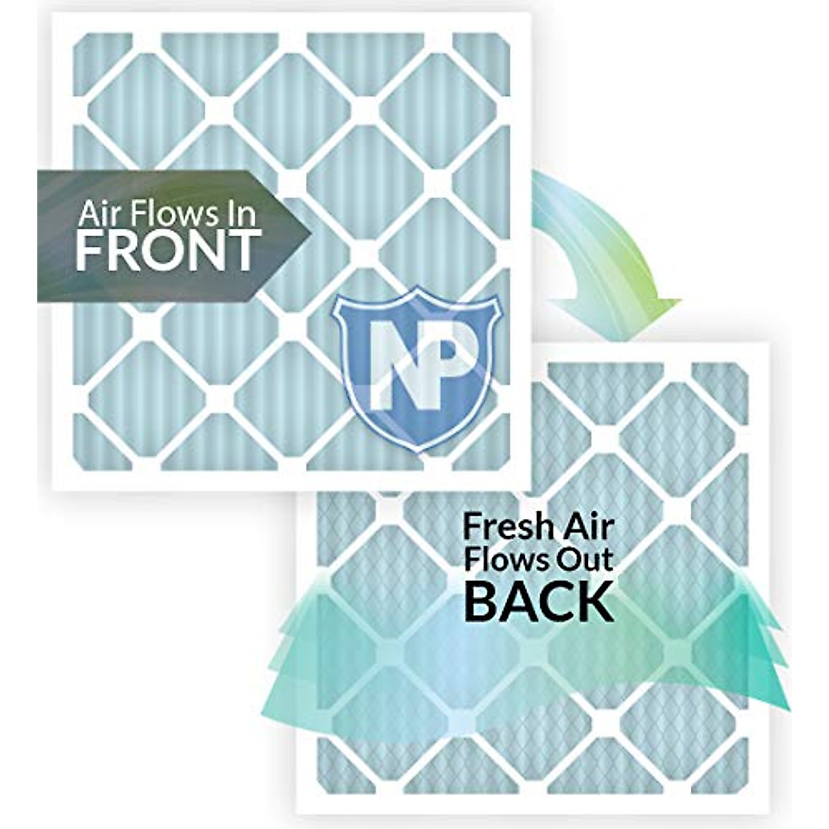 Nordic Pure 16x20x4 MERV 8 Pure Baking Soda Odor Reduction AC Furnace Air Filters 1 Pack