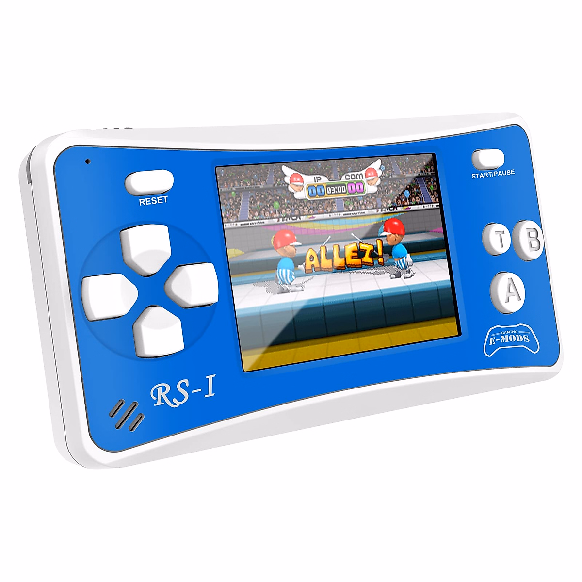 E-MODS GAMING Handheld Games for Kids Adults 2.5" LCD Portable Retro Games Console Built in 162 Classic Electronic Video Games Player with TV Output - Travel Games for Birthday Xmas Gift (Blue)