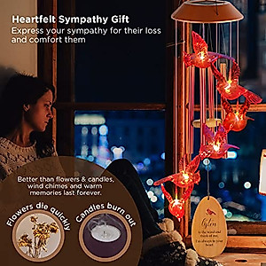 Solar Garden Light Energy-Saving Cardinal Wind Chimes for Mom Christmas Garden Gift Women Birthday Gift , Memorial Wind Chimes for Grandma Xmas Solar Cardinal Lights Outdoor