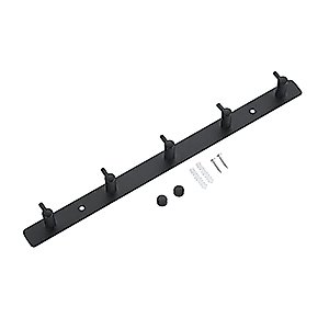 GemXuen Coat Rack for Hanging Coats Hats Towel Robes Bags,Heavy Duty Wall Hook for Entryway Bathroom Kitchen Office, Stainless Steel Out Door Coat Hook Black 5-Hooks