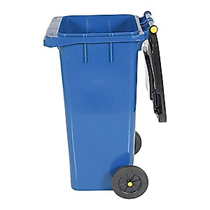 Vestil TH-32-BLU Trash Can, Polyethylene, 18-1/2" Width, 37-1/2" Height, 22" Depth, 32 gallon Capacity, Blue