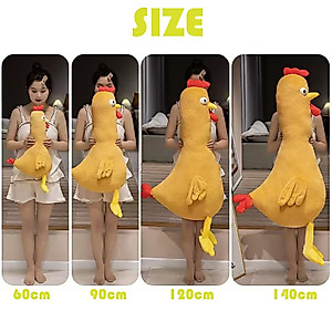 BIUBIULOVE Large Chicken Plushie Pillow, Chick Plush Stuffed Animal Toy, Birthday Xmas Gift for Kids Boys Girls (White)