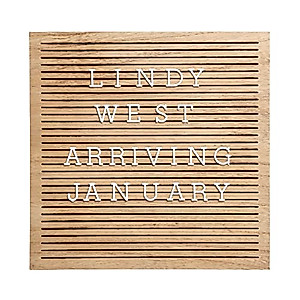 Pearhead Classic Wooden Letterboard for Home Décor, Baby Announcement or Pregnancy Announcement, Baby Keepsake Photo Sharing Prop, Milestone Moments Letterboard