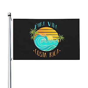Pura Vida Costa Rica Double Sided Banner 3x5FT Banner Breeze Flag Decorative Flag Garden Flag
