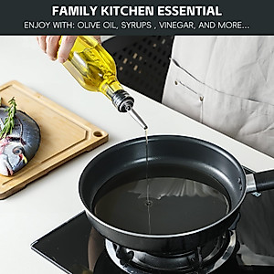 AOZITA 12 Pack Stainless Steel Classic Bottle Pourers Tapered Spout - Liquor Pourers with Rubber Dust Caps