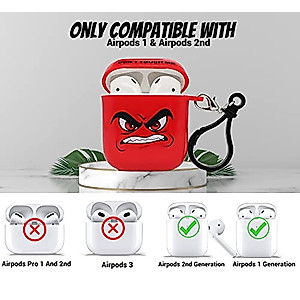 Redx1 Airpod Case Compatible with AirPods 2/1,Airpods Protective Hard Case Cover,Airpod Case for Women Girls Teen, (Angry face)