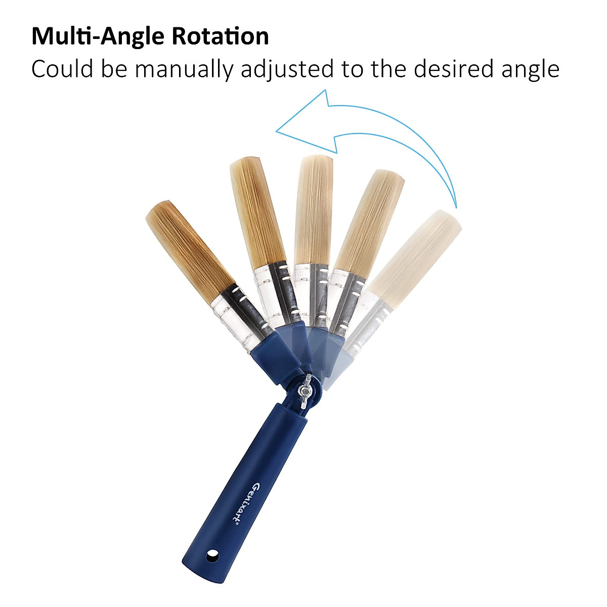 Genixart Multi Angle Adjustable Masonry Paint Brush, Stain Brushes for Fence & Wall Painting (3Pack Assorted Sizes)