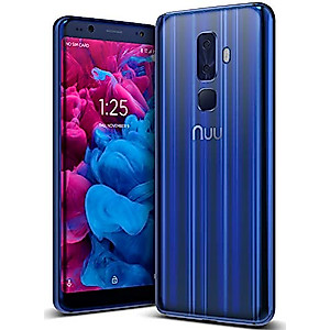 NUU Mobile G3 Unlocked Smartphone 64GB + 4GB RAM (Rear & Front Camera) HD+ Display Android 8 Cell Phone Sapphire Blue