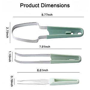 Watermelon Cutter Slicer，2024 New 3-in-1 Multi Functional Household Fruit Splitter Watermelon Fork Slicer Cutter, Melon Cutter Knife Portability Fruit Fork for Camping Kitchen Gadgets (light green)