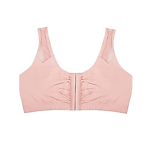 Fruit of the Loom Women's Comfort Front Close Sport Bra with Mesh Straps, Blushing Rose, 36