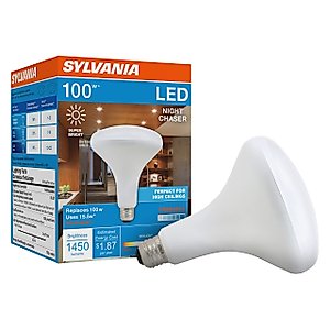 Sylvania Night Chaser LED BR30 Light Bulb, 100W = 15.5W, Dimmable, 10 Year, Super Bright, 1450 Lumens, 5000K, Daylight – 1 Pack (41105)