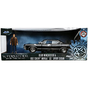 1967 Chevy Impala SS Sport Sedan Black & Dean Winchester Diecast Figurine Supernatural (2005-2020) TV Series 1/24 Diecast Model Car by Jada 32250