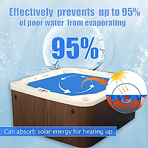 BigXwell Hot Tub Cover Solar Pool Cover, 16-mil 6 x 6 Foot Square Solar Pool Heater Heavy-Duty Heat Retaining Solar Blanket Cover for Spa Hot Tub