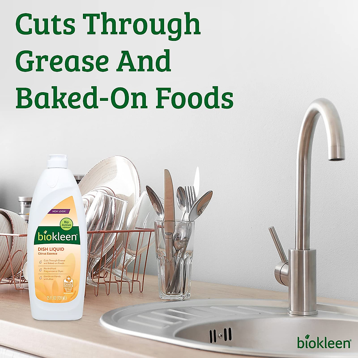 Biokleen Dish Liquid Soap - 50 Ounce - Dish-washing, Hand Moisturizing, Eco-Friendly, Plant-Based, No Artificial Fragrance, Colors or Preservatives, Citrus & Aloe