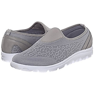 Propét Women TravelActiv Slip-On Sneaker, Silver, 9 Narrow