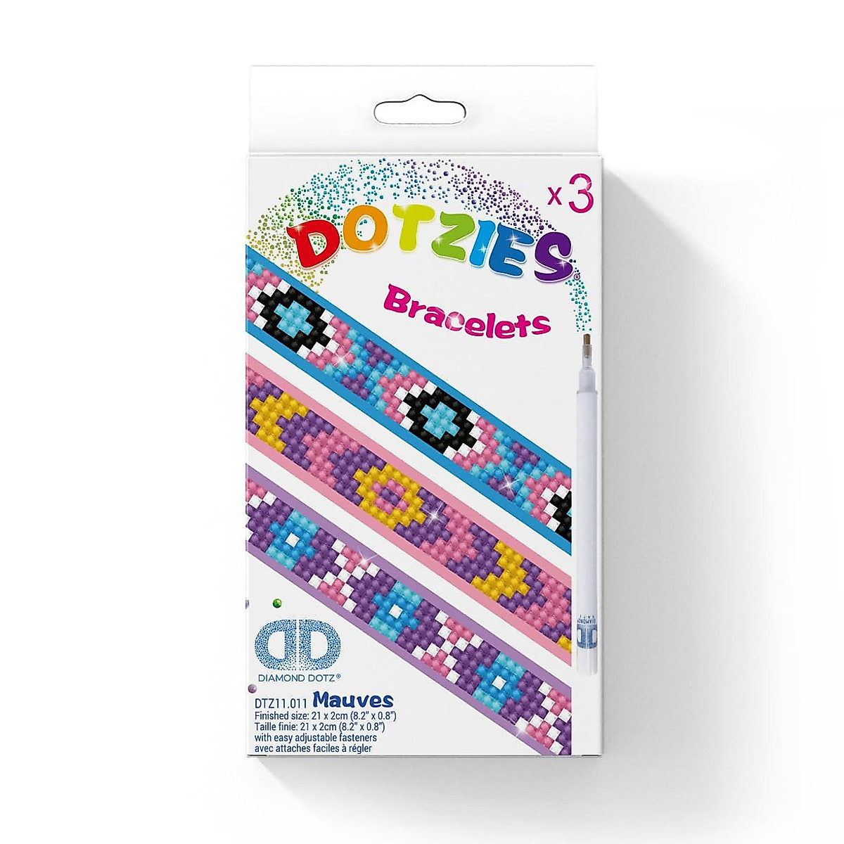 DIAMOND DOTZ ® DOTZIES - Mauves, Diamond Art Bracelet Making Kit Adults, Diamond Dotz Kits for Teens, Diamond Art Teen, Diamond Painting Bracelet Kit for Adults, Bracelet Making Kit, Bracelets Making