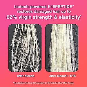 K18 Leave-In Molecular Repair Hair Mask Treatment to Repair Damaged Hair - 4 Minutes to Reverse Damage from Bleach, Color, Chemical Services, 50 ml