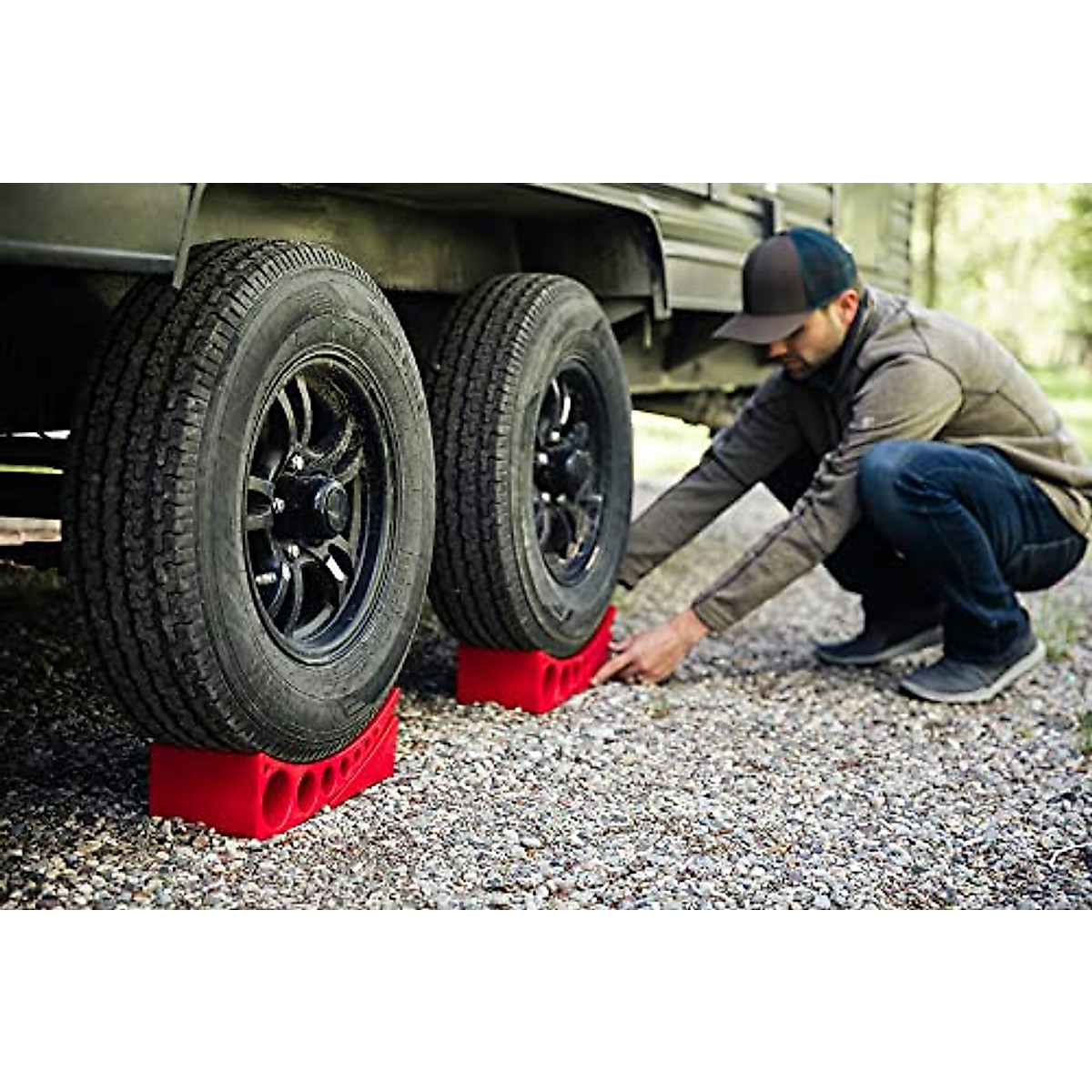 ANDERSEN HITCHES | RV and Trailer Accessories | Single Camper Leveler Block w/Rubber mat | Camper Leveling System | Outdoor Camping Levels | 3604