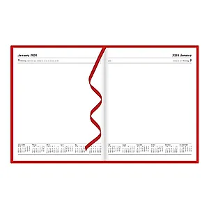 Letts of London Standard Daily Planner, 12 Months, January to December, 2024, Day-Per-Page, Quarto Size, 10.25" x 8.25", Burgundy (C10YBY-24)