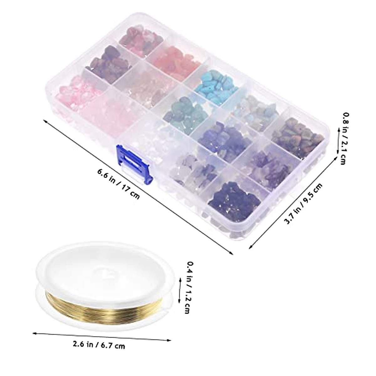 Natural Gemstone Beads 1 Box Natural Gravel Bracelets Kit Beads Irregular Gemstones Stones for Jewelry Making Round Beads Scattered Beads Natural Stone Bracelet Irregular Stones