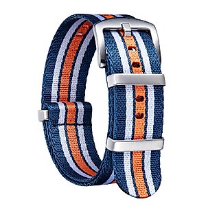 BINLUN Nylon Watch Band Thick G10 Premium Ballistic Nylon Multicolor Replacement Watch Straps with Stainless Steel Buckle for Men Women 18mm 20mm 22mm 24mm