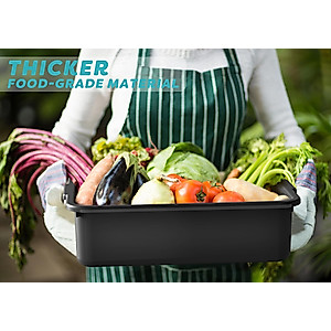 Commercial Bus Tubs/Dishwashing Tubs, 13L Plastic Restaurant Basin, Utility Tub/Tote Box Set of 4, Black