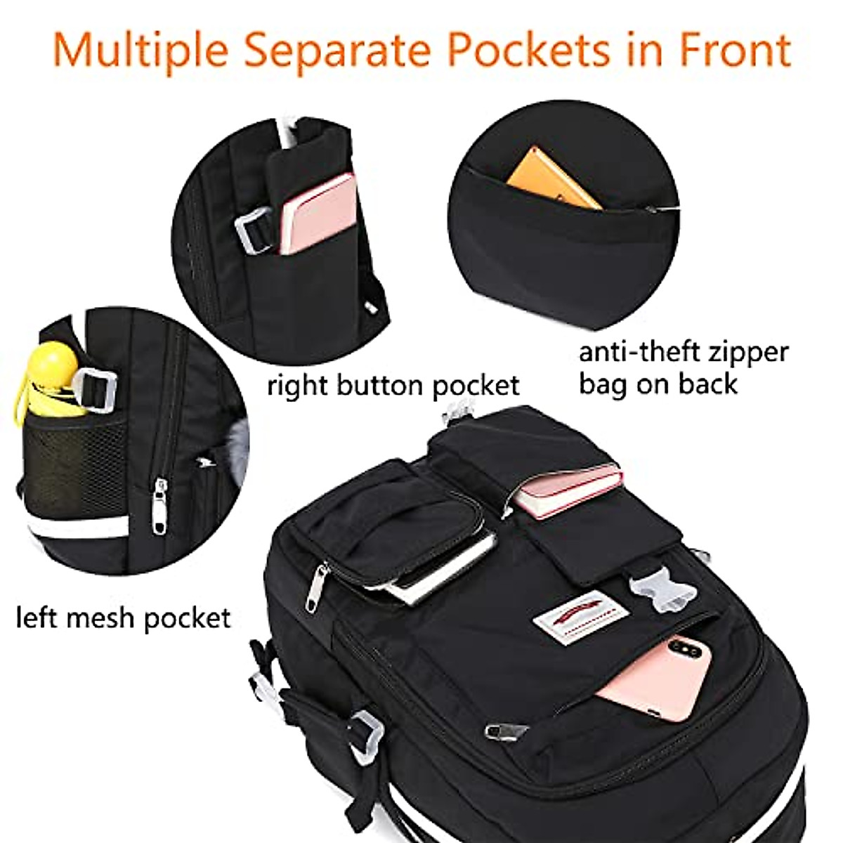 Lmeison Pink Backpack School Backpack for Girls Laptop Backpacks 15.6 Inch School Bag College Backpack Travel Back Pack Large Bookbags for Teens Women Students