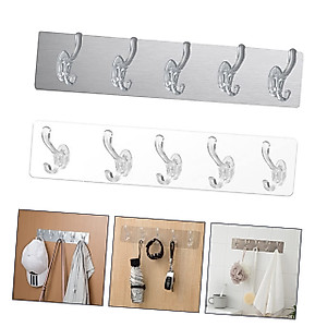 ABOOFAN 4 Pcs Acrylic Hook Wall Rack Coat Hook Acrylic Coat Hooks Iron Coat Rack Acrylic Towel Hook Wall Mount Clothes Hanger Hooks Coat Hanger No Punching Hangers