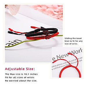 PZXHRY Couple Bracelets Red String Of Fate Bracelet Lucky Protection Long Distance Knot Handmade Matching Bracelets for Boyfriend Girlfriend Women Men