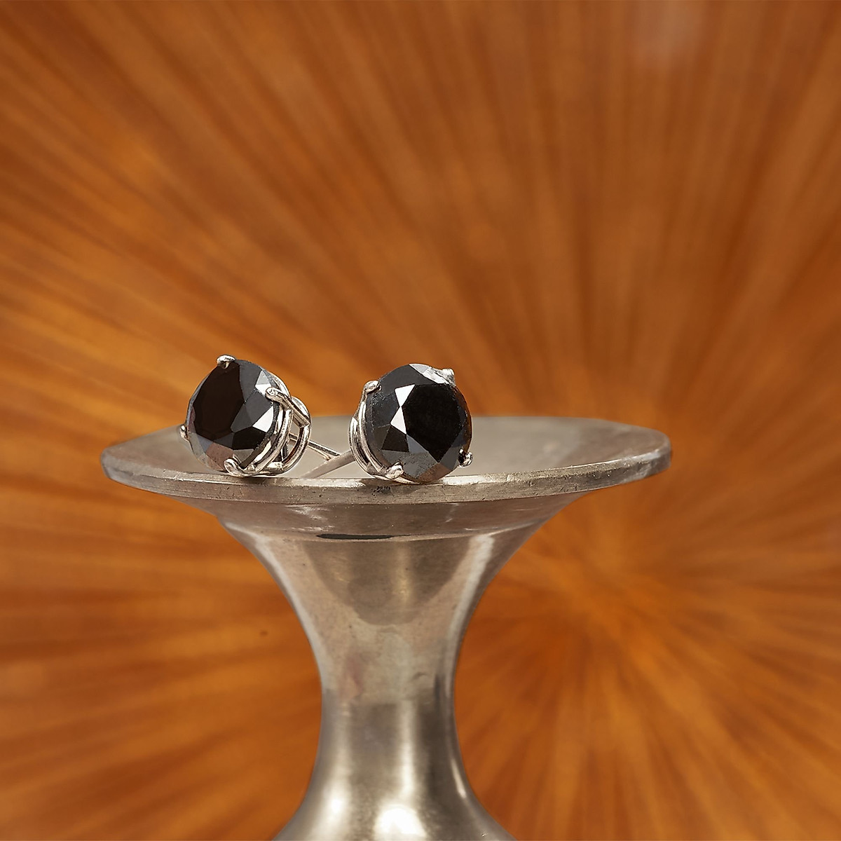 Ross-Simons 3.00 ct. t.w. Black Diamond Stud Earrings in 14kt White Gold