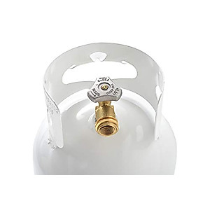 Flame King YSN10LB 11 lb Steel Propane Tank Cylinder with Type 1 Overflow Protection Device Valve, Great for Camping, Fire Pits, Heaters, Grills, Overlanding, White