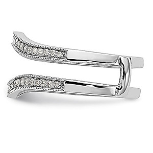 Solid 14K White Gold Engagement Wedding Ring Diamond Guard Size 7.5 (.24 cttw.)