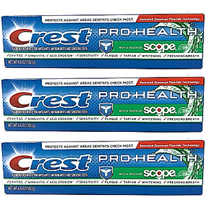 Crest Pro-Health with a Touch of Scope Whitening Toothpaste, 4.6 oz (Pack of 3) - Packaging May Vary