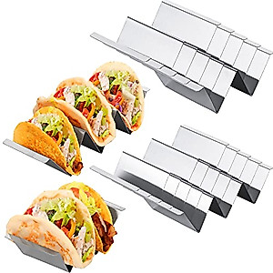 Sawysine 20 Pcs Taco Holders Stand, Stainless Steel Taco Tray, Holds up to 2 or 3 Tacos, Taco Tray Stylish Taco Rack Holder Stand, Oven Safe for Baking, Grill Safe and Dishwasher Safe