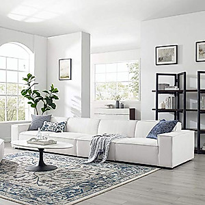Modway EEI-4114-WHI Restore 4-Piece Upholstered Sectional Sofa in White