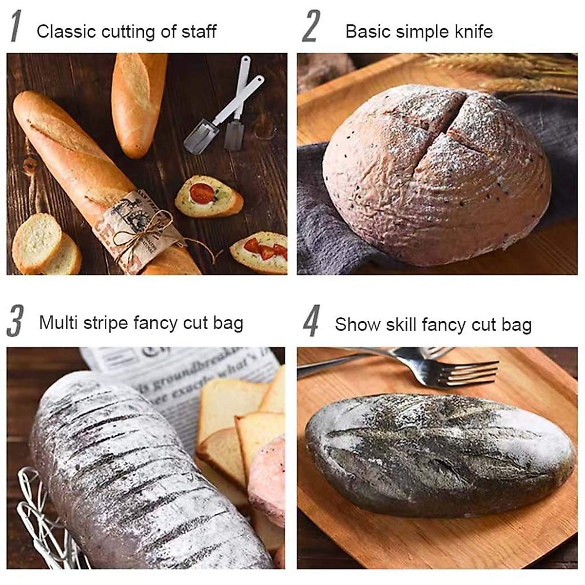 NT-ling Bread Cutter Slashing Tools,Bread Cutter Hand Crafted Bread Lame with 5 Blades and Leather Protective Cover for DIY Bread Dough Bakeware Kitchen