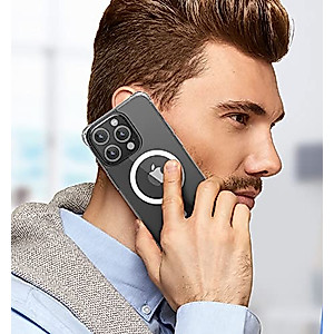 SUCGLES for iPhone 14 Pro Max Case, Compatible with MagSafe, Shockproof Military Grade Protection, Non-Yellowing, Strong Magnetic Slim Phone Cover for Apple 14 Pro Max (A-Mag Safe Clear Bumper)