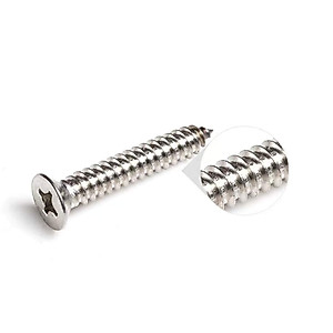 100 Pcs M2x14mm Flat Head Wood Self Tapping 304 Stainless Steel Screw Phillips Head Self Drilling