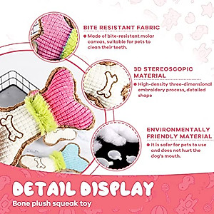 BAEJMJK 5 Pack Puppy Teething Toys Cute Pink Dog Chew Toys for Small Dogs Soft Rubber Puppy Toys Set Plush Squeaky Dog Toys for Cleaning Teeth Interactive Pet Doggy Bone Toys