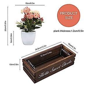 VOOWO Funny Bathroom Decor Box, Farmhouse Bathroom Decor Toilet Paper Holder Box, Toilet Tray Basket, Rustic Home Decor Box for Bathroom, Counter and Kitchen