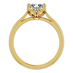 Sparkx Diamond 1 CT Princess Cut Colorless Moissanite 4 Claw Tulip Prong Engagement Ring, Handmade 10K 14K 18K Solid Yellow Gold & 925 Sterling Silver Wedding Anniversary Promise Ring Gift