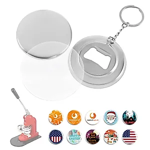 BEAMNOVA Metal Button Parts Supplies 100 Set of 58mm / 2.28 in (2-1/4 inch) Keychain Bottle Opener for Button Maker Machine