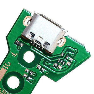 4 USB Charging Port Circuit Board, Charging Table Port 12 Pin with Cable Plug Accessories Micro USB Circuit Adapter JDS040 Controller LED Light Replacement Tape for PS4